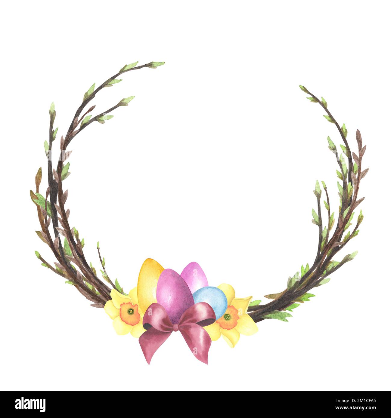 Wreath frame easter eggs Cut Out Stock Images & Pictures - Alamy