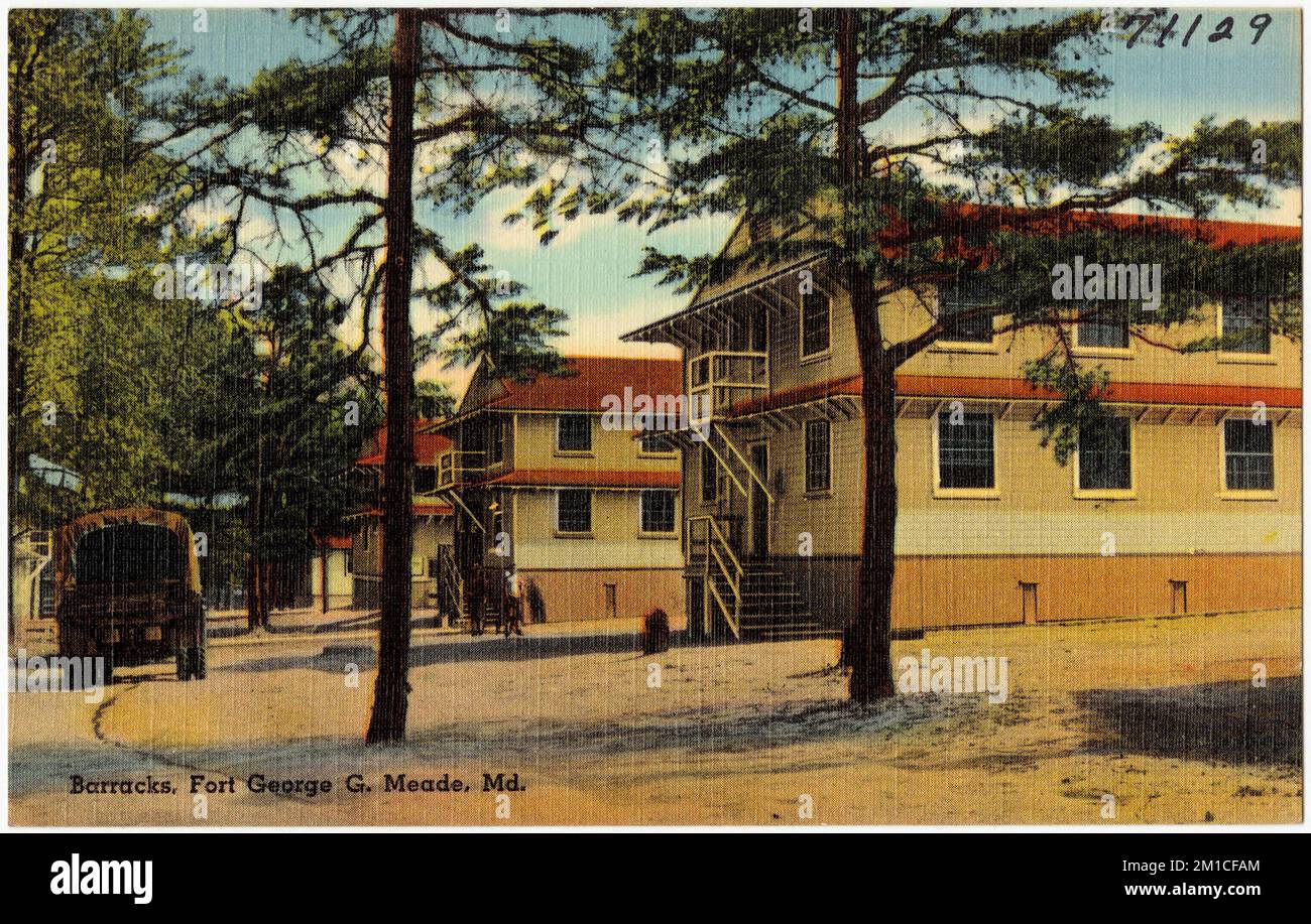 Barracks, Fort George G. Meade, Md. , Military facilities, Tichnor ...