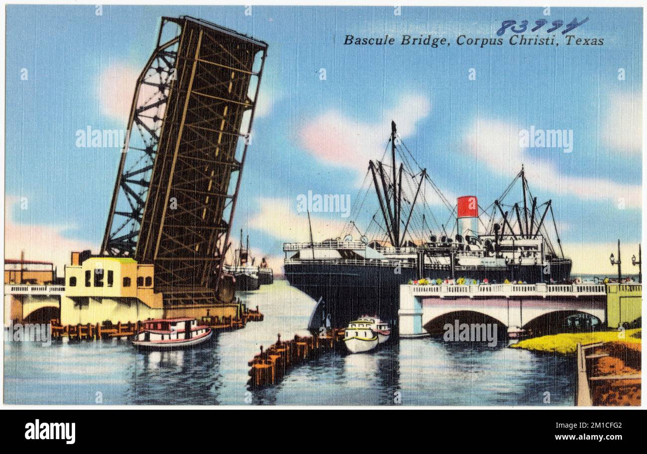 Bascule Bridge, Corpus Christi, Texas , Bridges, Ships, Tichnor ...