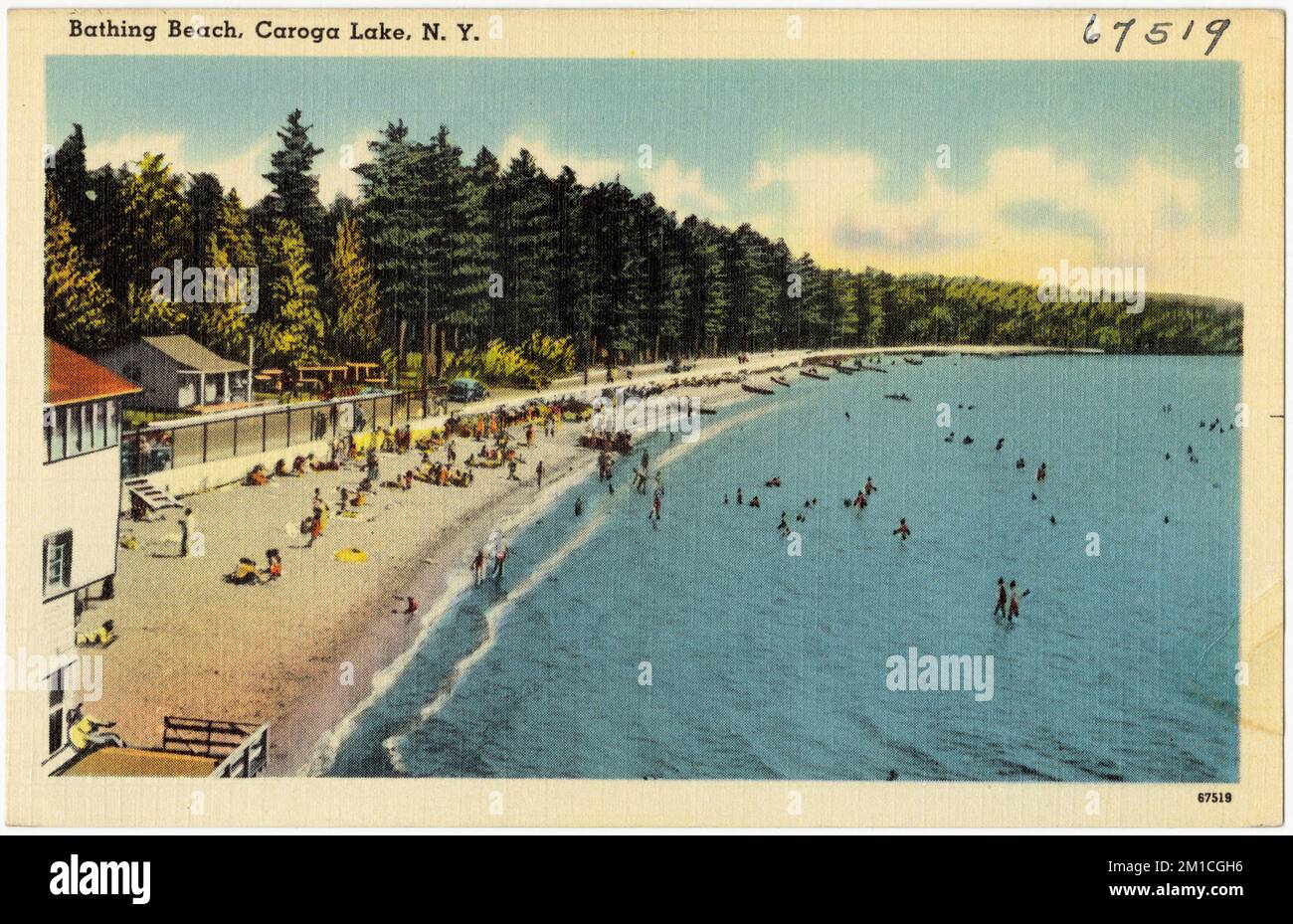 Bathing beach, Caroga Lake, N. Y. , Lakes & ponds, Beaches, Tichnor ...