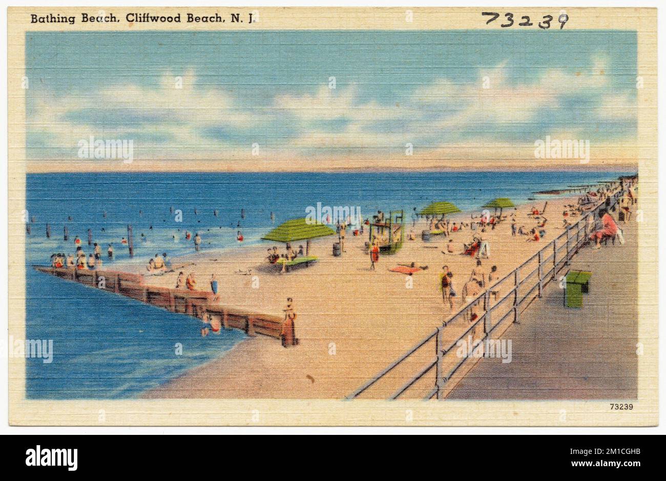 Bathing beach, Cliffwood Beach, N.J. , Beaches, Tichnor Brothers ...