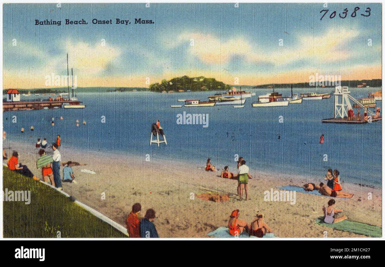 Bathing beach, Onset Bay, Mass. , Beaches, Tichnor Brothers Collection ...