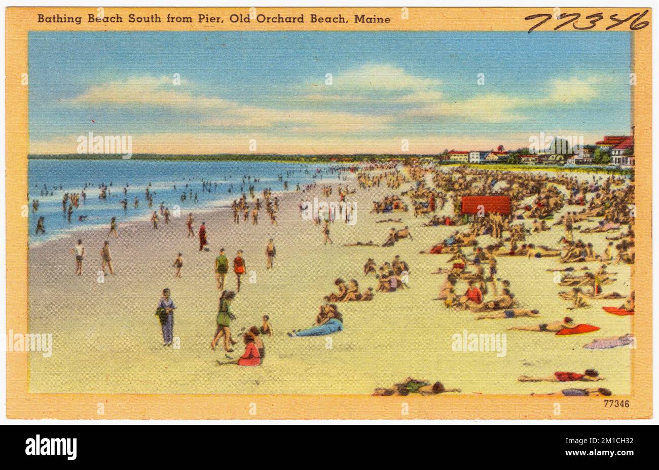 Bathing beach south from pier, Old Orchard Beach, Maine , Beaches ...