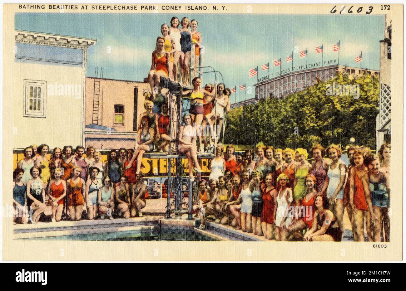 Bathing beauties at Steeplechase Park, Coney Island, N. Y. , Tichnor ...