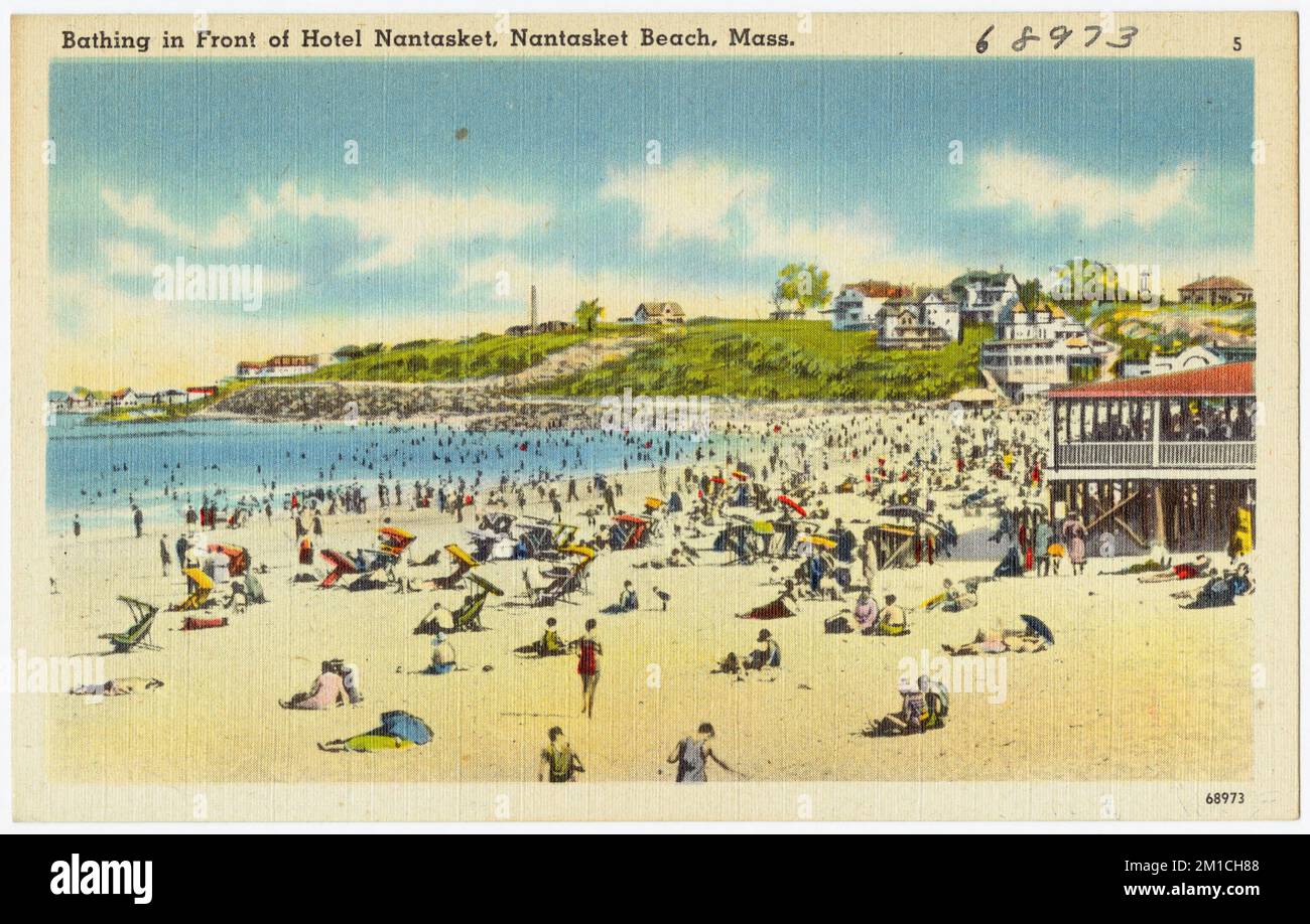 Bathing in front of Hotel Nantasket, Nantasket Beach, Mass. , Beaches ...