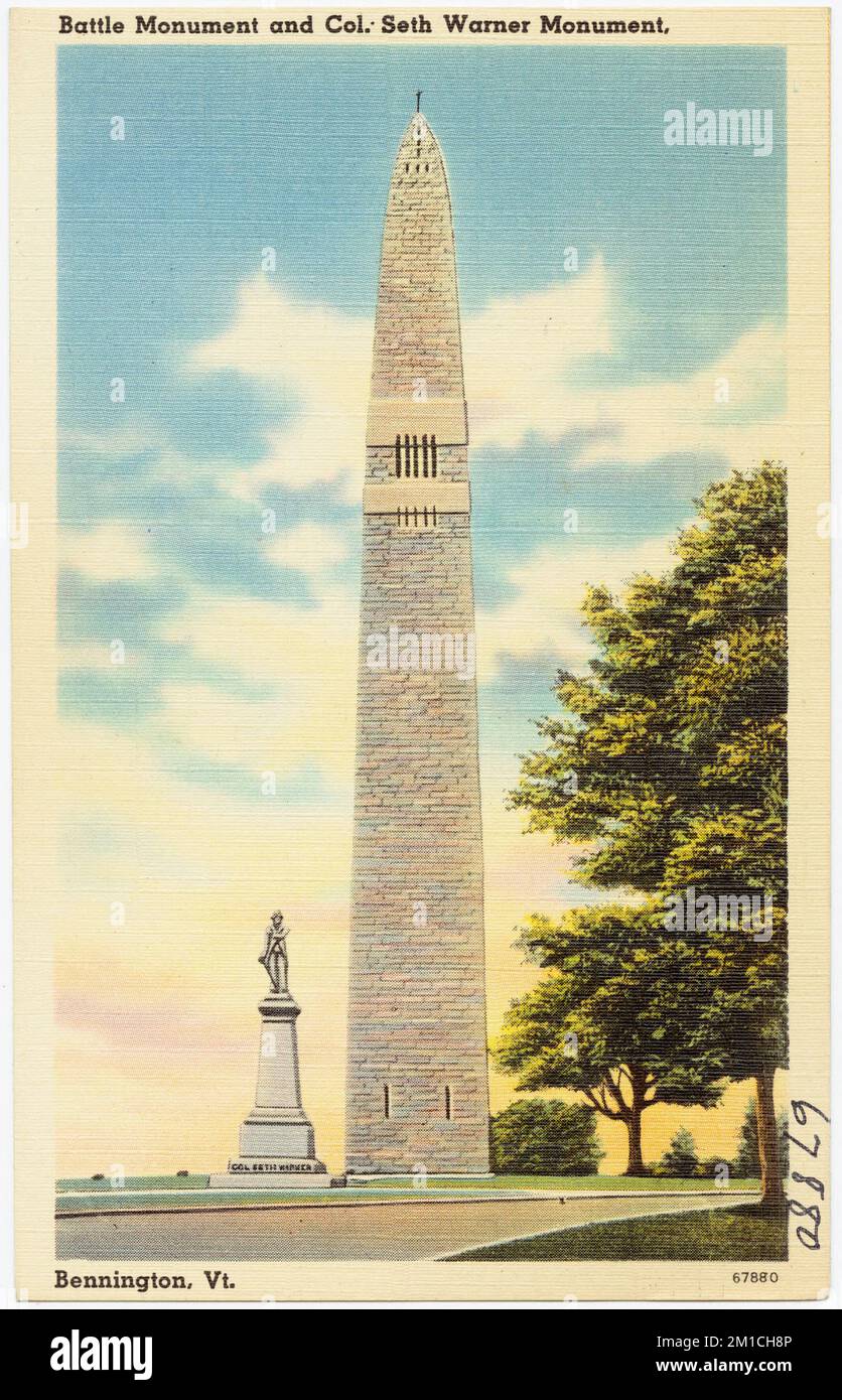 Battle Monument and Col. Seth Warner Monument, Bennington, Vt ...