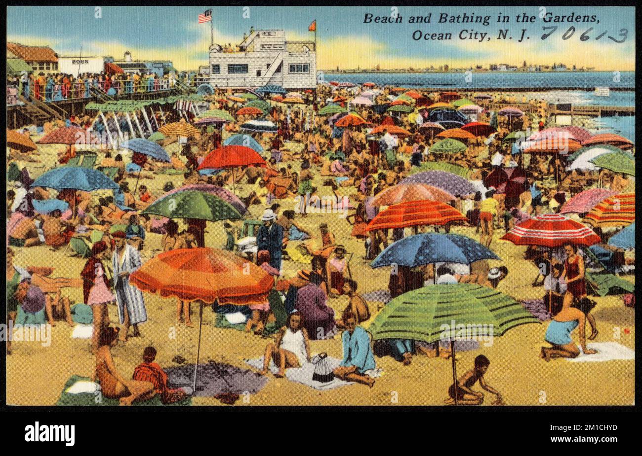 Beach and bathing in the garden, Ocean City, N. J. , Beaches, Tichnor ...