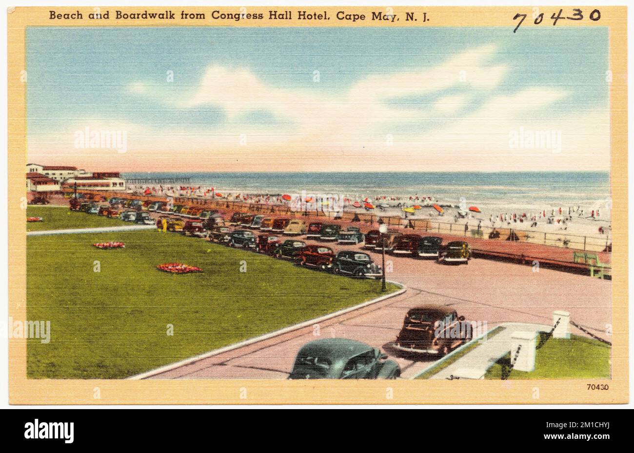 Beach and boardwalk from Congress Hall Hotel, Cape May, N. J ...