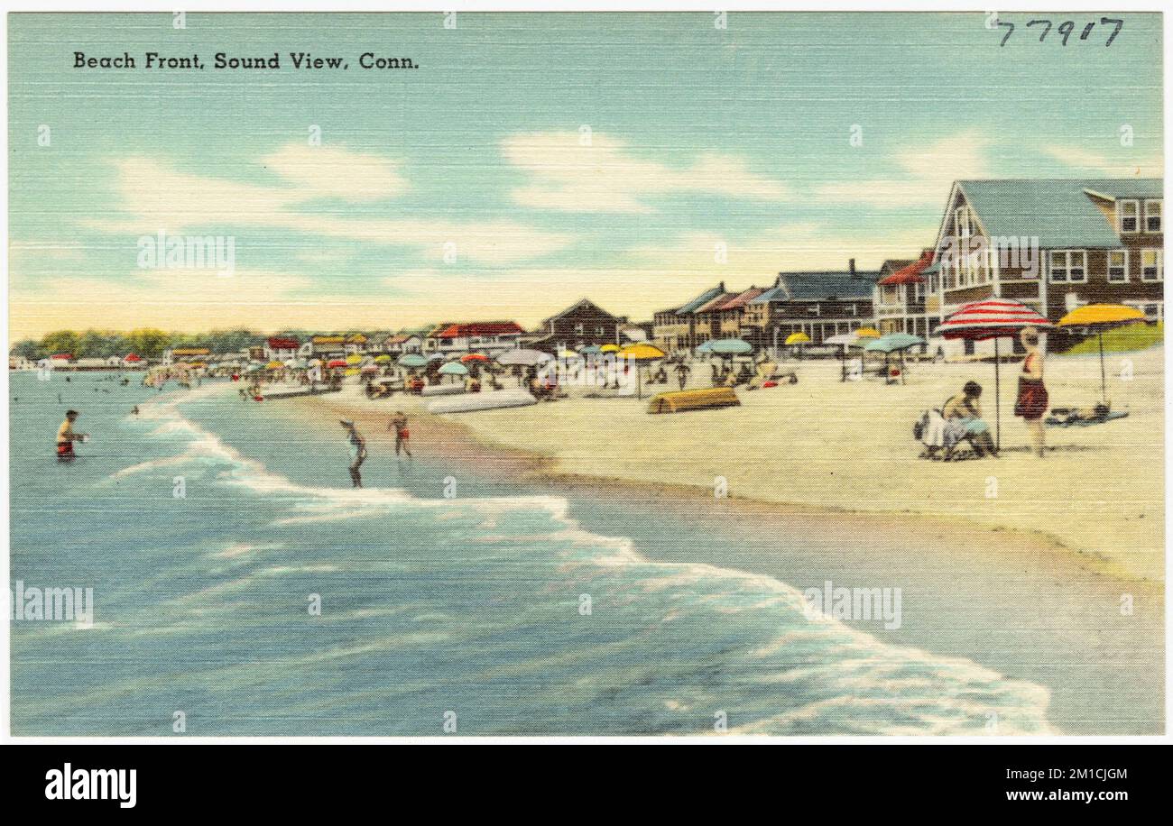 Beach front, Sound View, Conn. , Beaches, Tichnor Brothers Collection ...