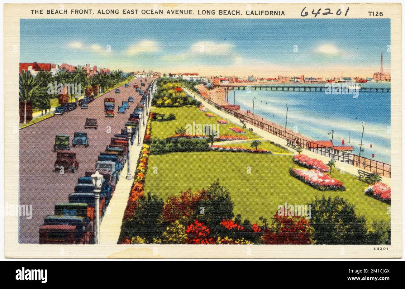 The beach front, along East Ocean Avenue, Long Beach, California ...