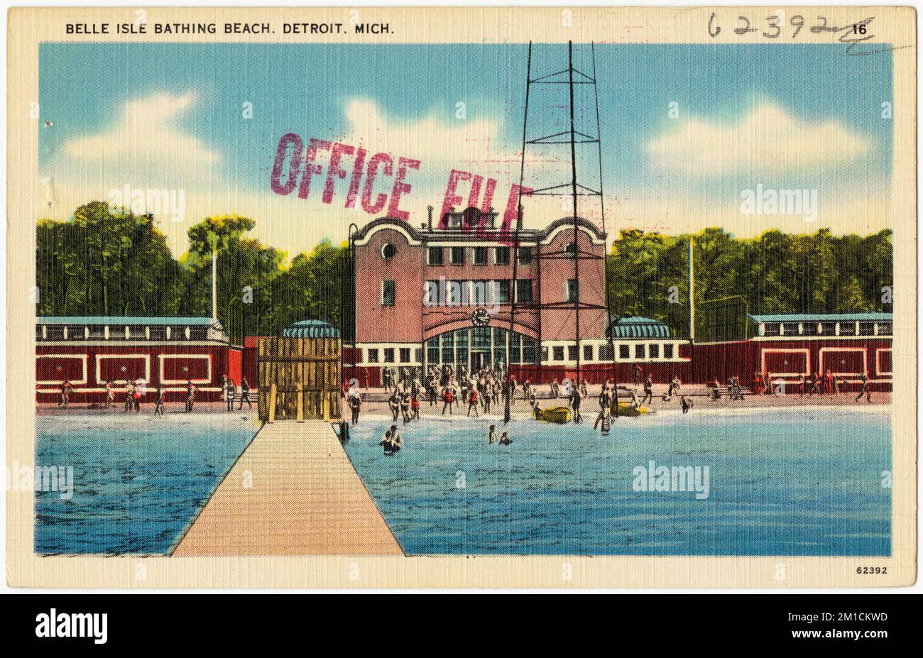 Belle Island Bathing Beach, Detroit, Mich. , Beaches, Piers & wharves ...