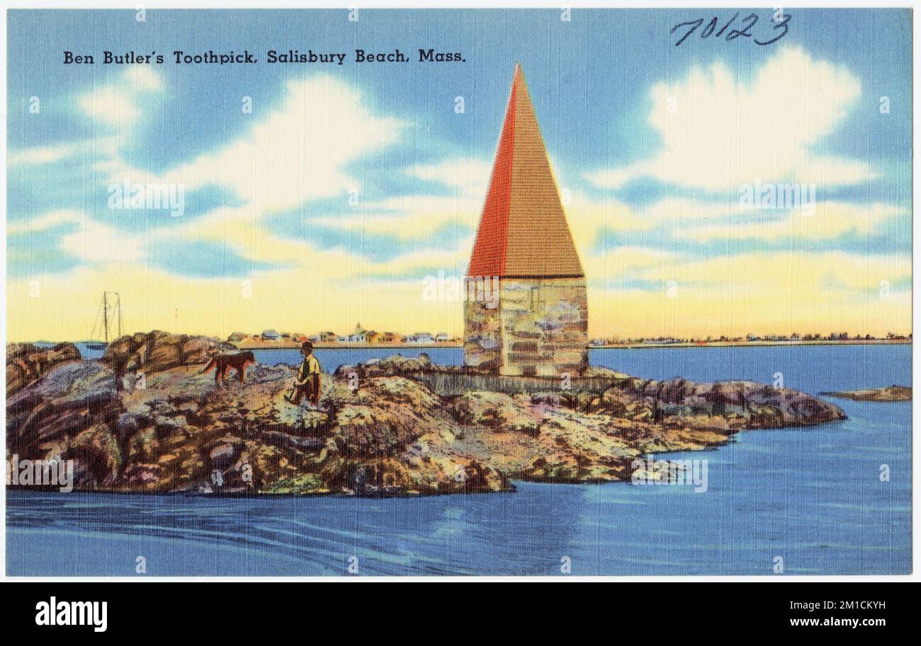 Ben Butler's Toothpick, Salisbury Beach, Mass. , Monuments & memorials ...