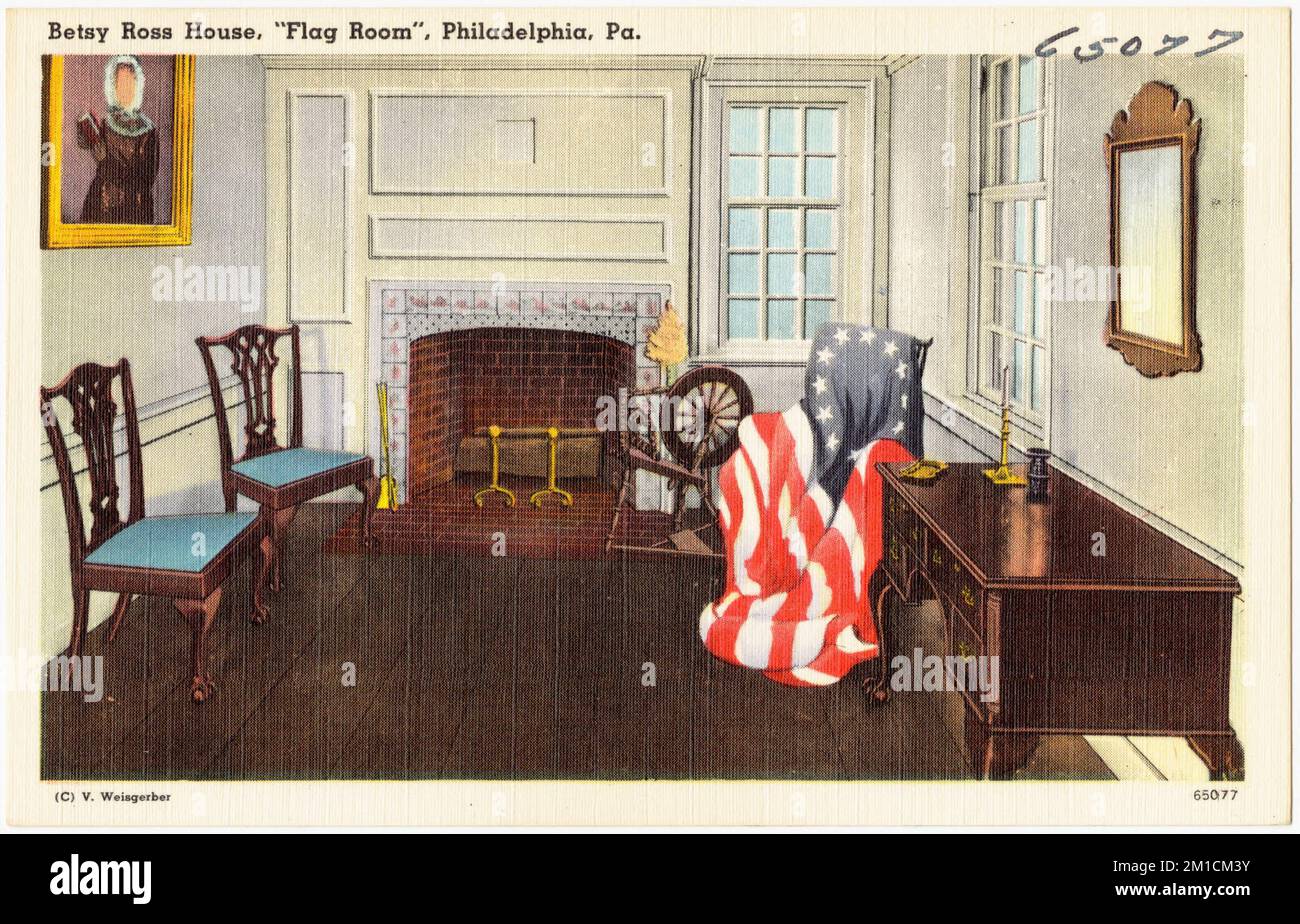 Betsy Ross House, 'Flag room', Philadelphia, Pa. , Houses, Historic ...