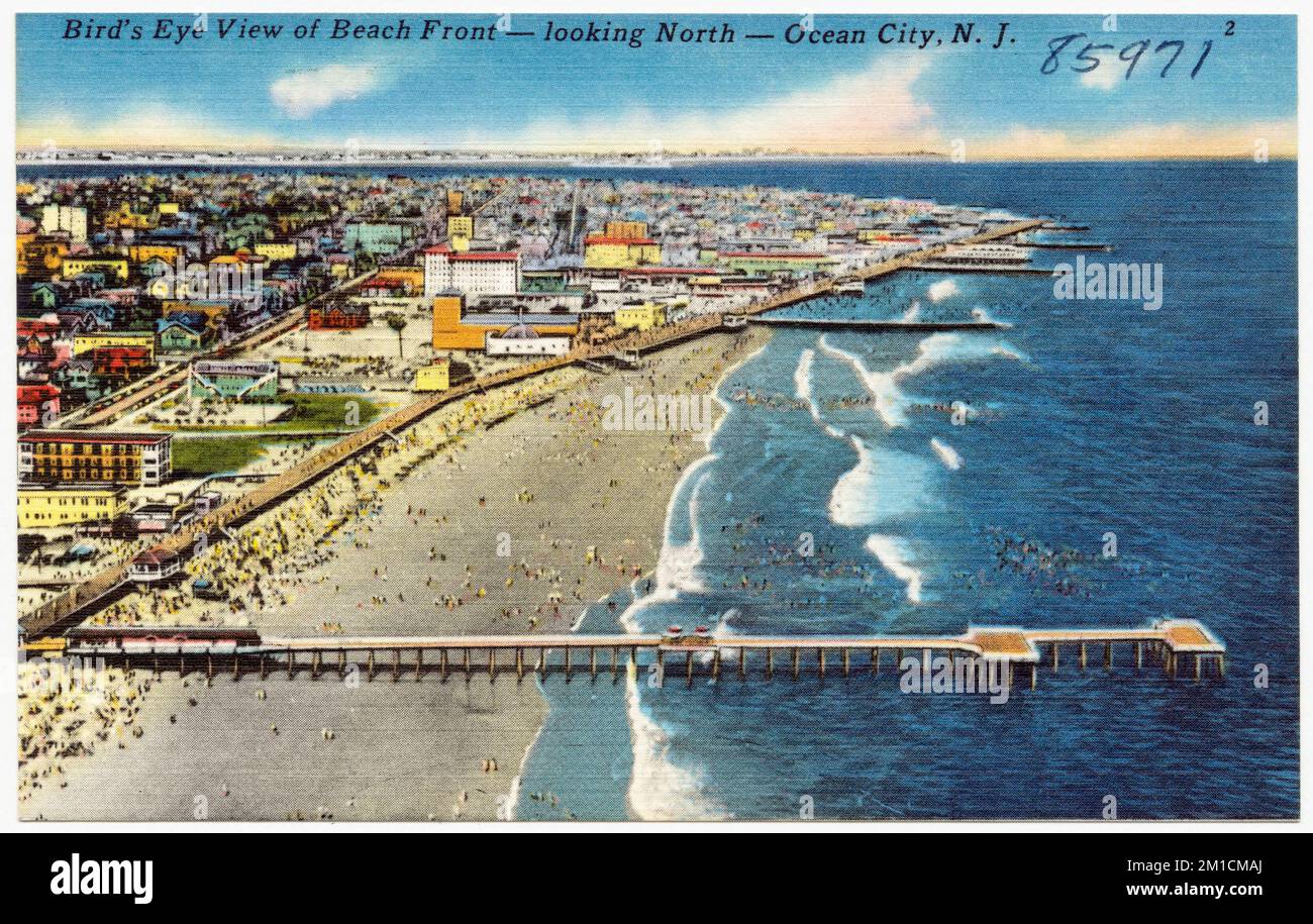 Bird's eye view of beach front -- looking north -- Ocean City, N. J ...