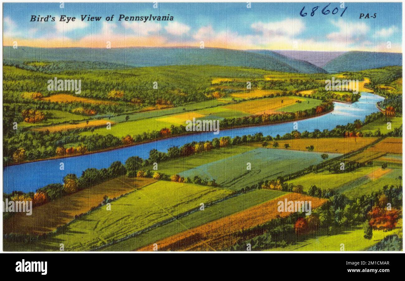 Bird's eye view of Pennsylvania , Valleys, Tichnor Brothers Collection ...
