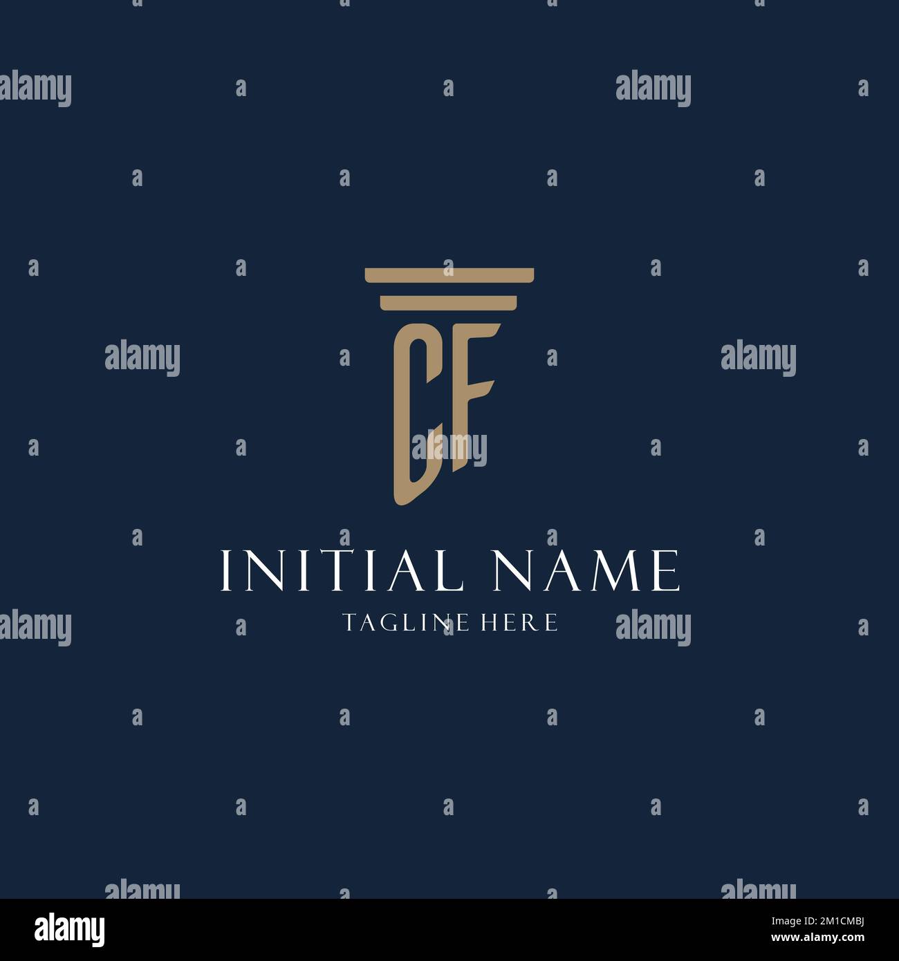 CF initial monogram logo for law office, lawyer, advocate with pillar ...