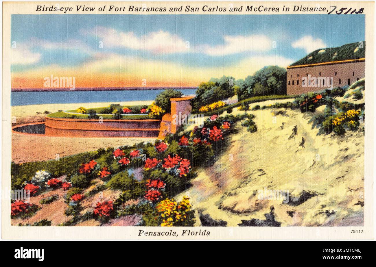Birds-eye view of Fort Barrancas and San Carlos and McCerea in distance ...