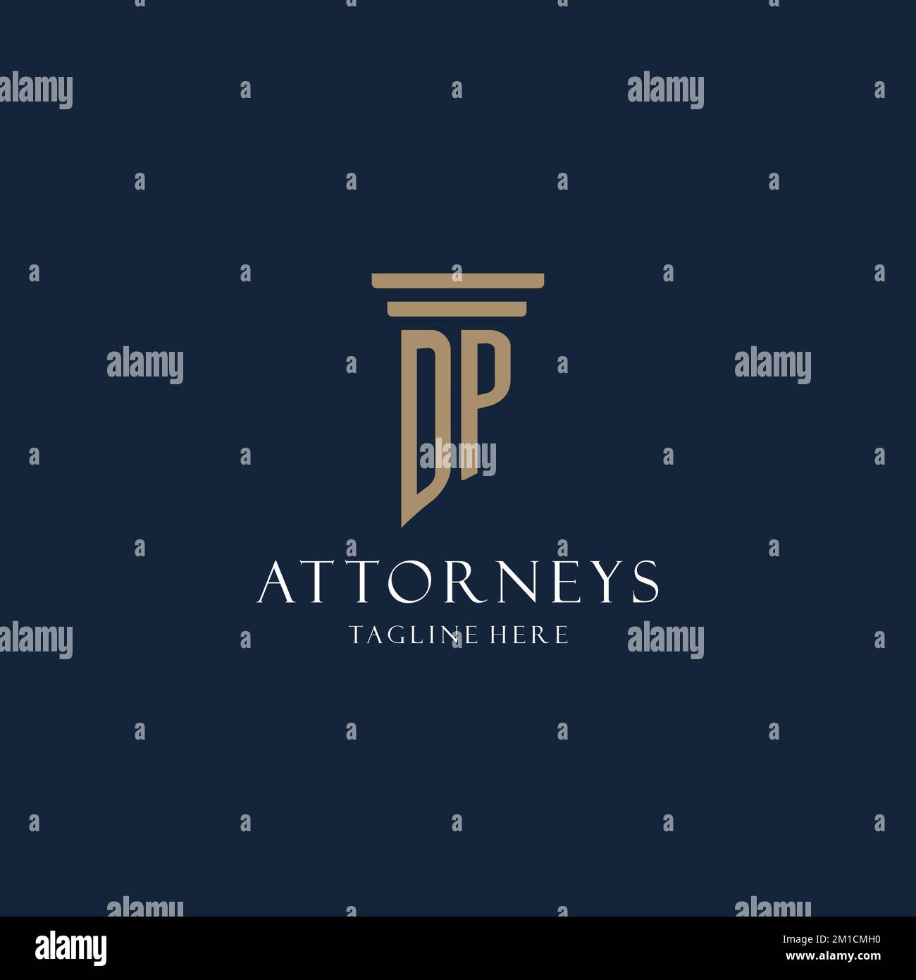 DP initial monogram logo for law office, lawyer, advocate with pillar ...