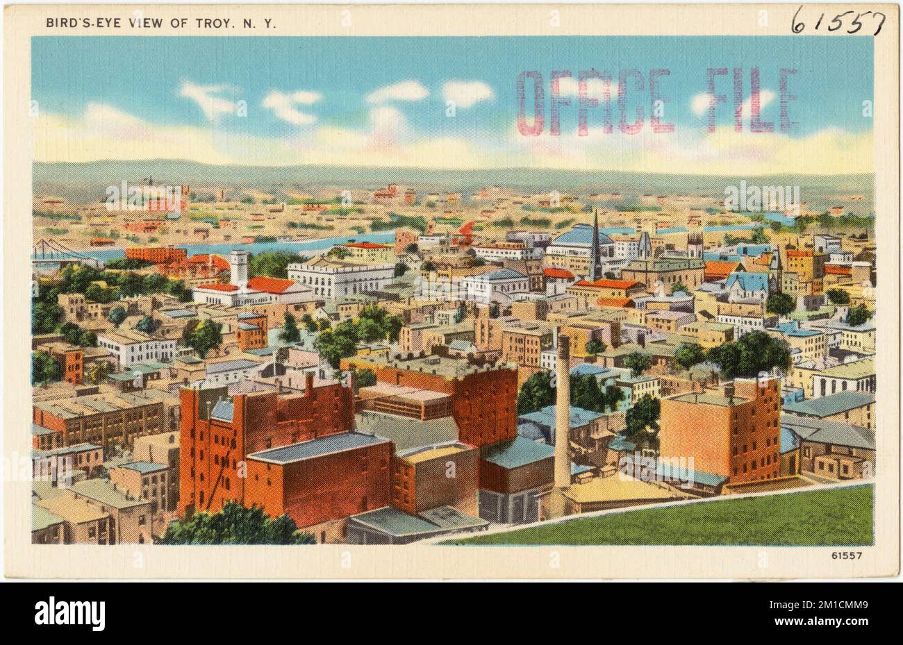 Birds-eye view of Troy, N. Y. , Cities & towns, Tichnor Brothers ...