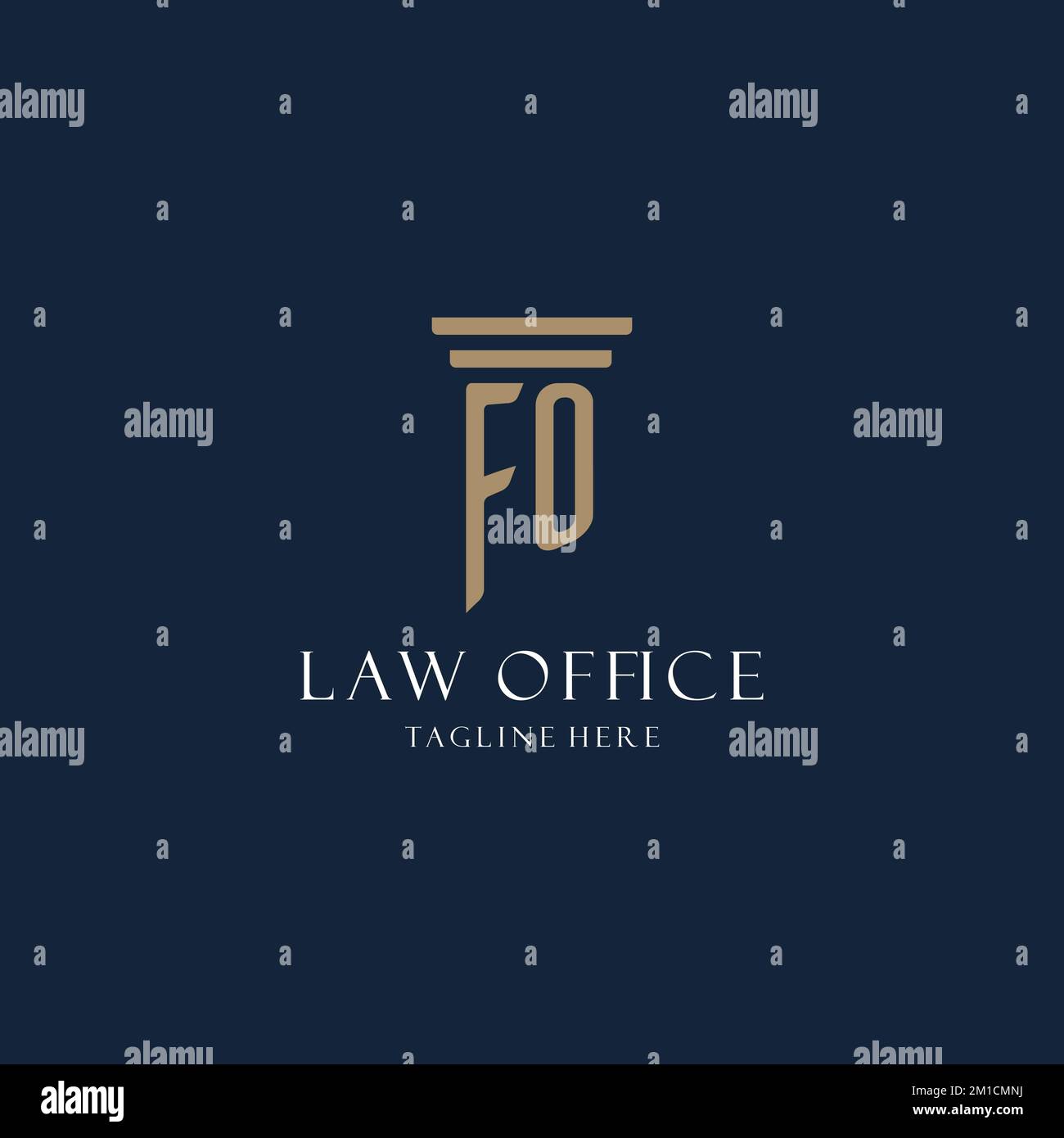 FO initial monogram logo for law office, lawyer, advocate with pillar ...