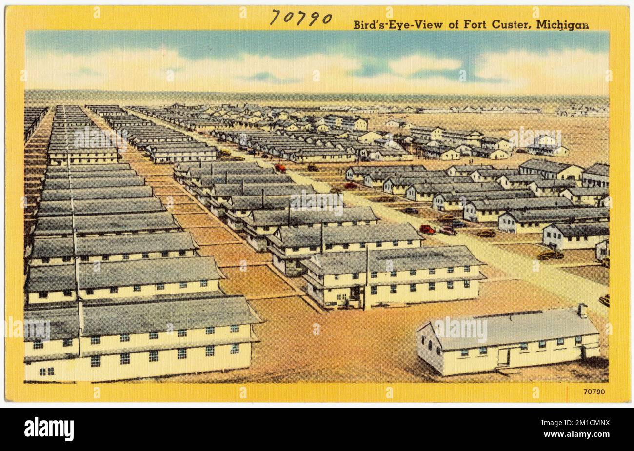 Bird's-eye-view of Fort Custer, Michigan , Military facilities, Tichnor ...