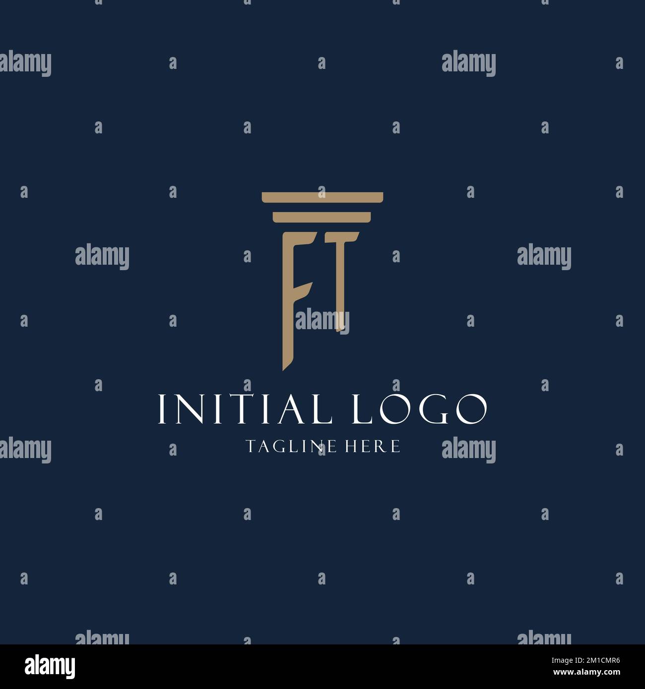 FT initial monogram logo for law office, lawyer, advocate with pillar ...