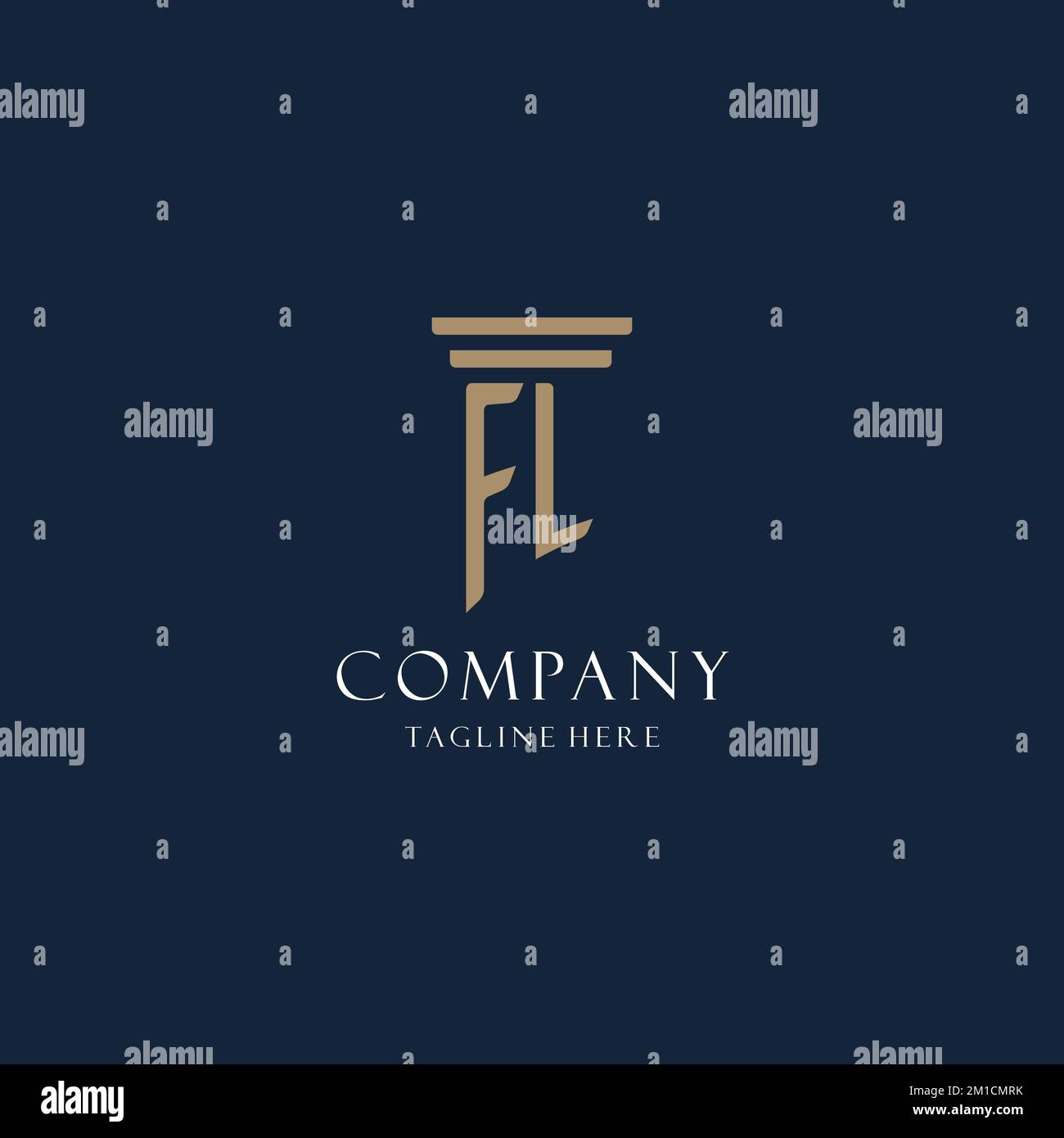 FL initial monogram logo for law office, lawyer, advocate with pillar ...