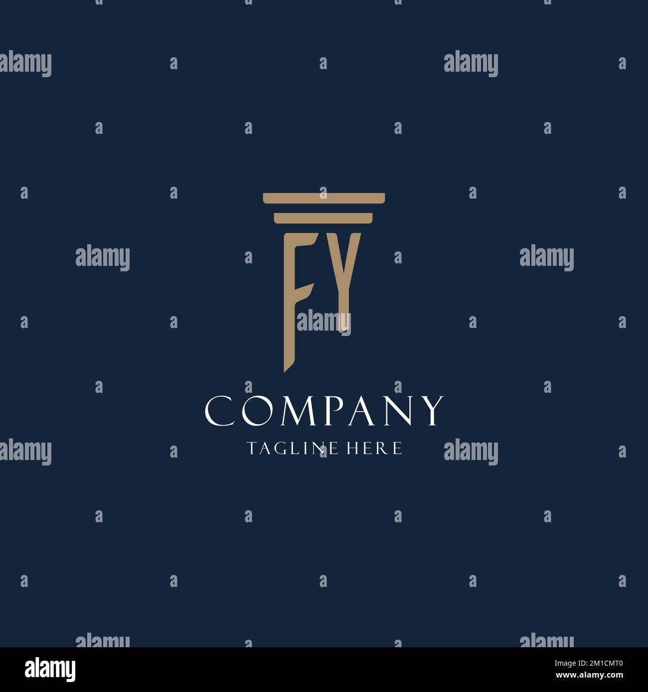FY initial monogram logo for law office, lawyer, advocate with pillar ...
