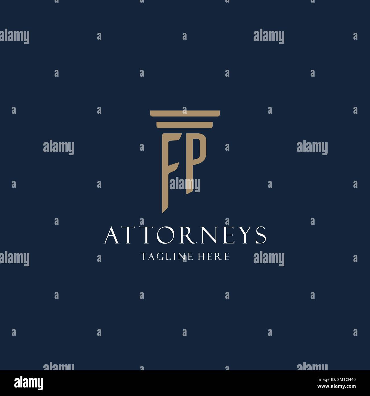 FP initial monogram logo for law office, lawyer, advocate with pillar ...