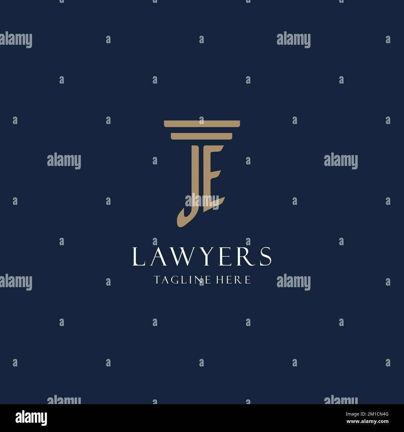 JE initial monogram logo for law office, lawyer, advocate with pillar ...