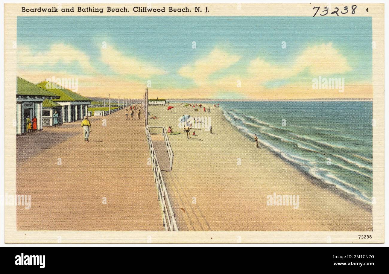 Boardwalk and bathing beach, Cliffwood Beach, N.J. , Beaches ...
