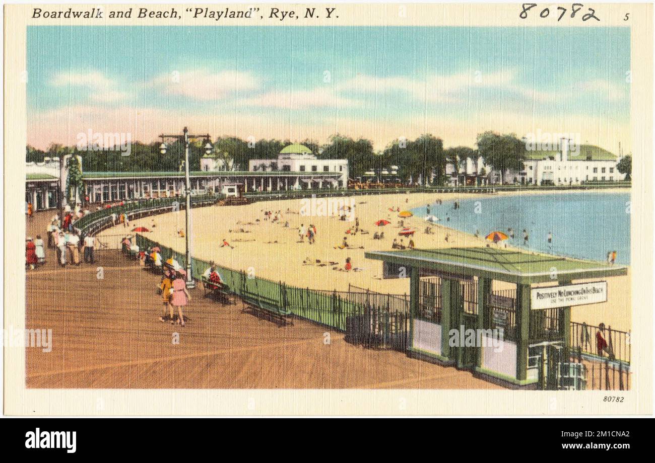 Boardwalk and beach, 'Playland', Rye, N. Y. , Beaches, Boardwalks ...
