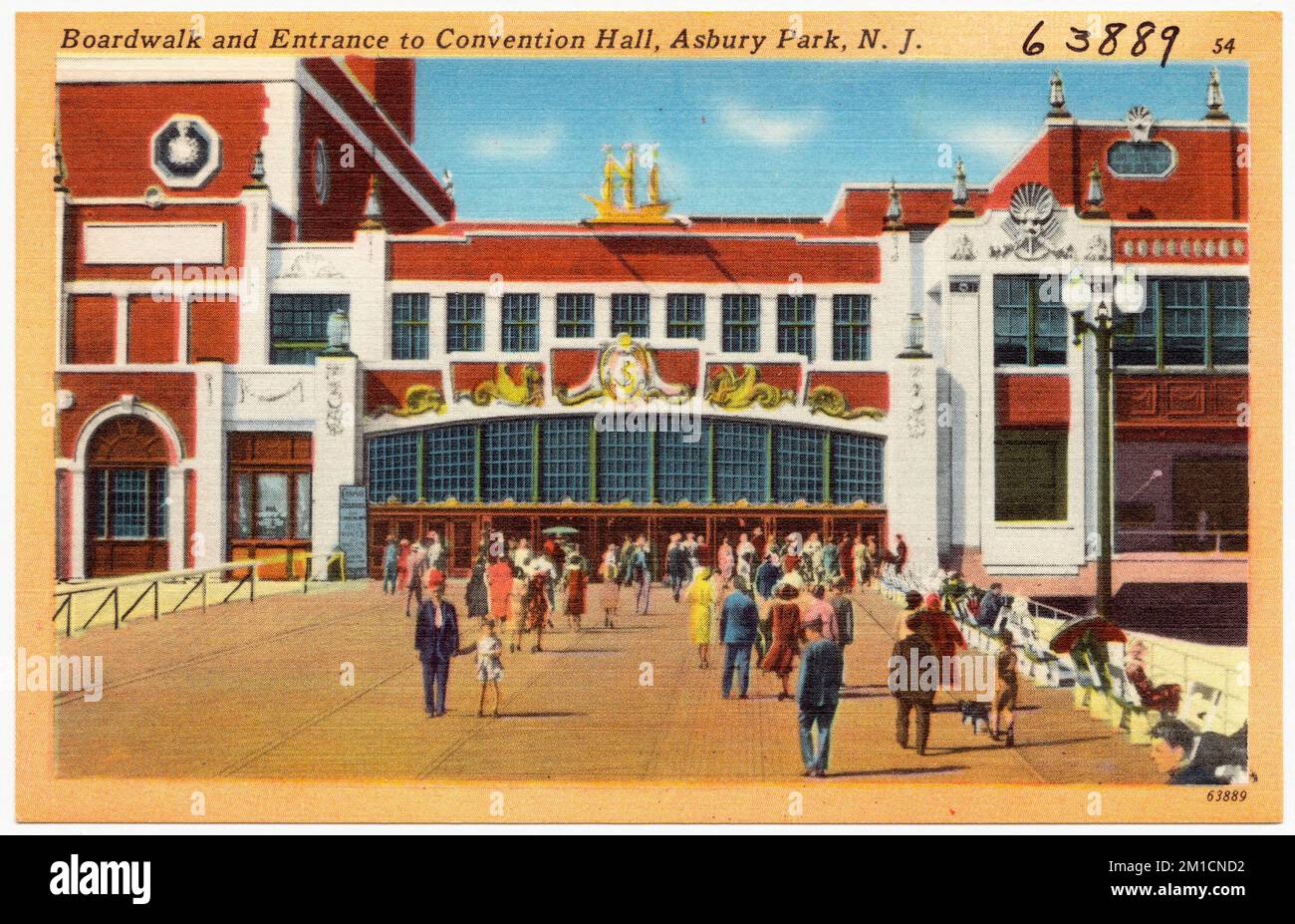 Boardwalk and Entrance to convention hall, Asbury Park, N. J ...