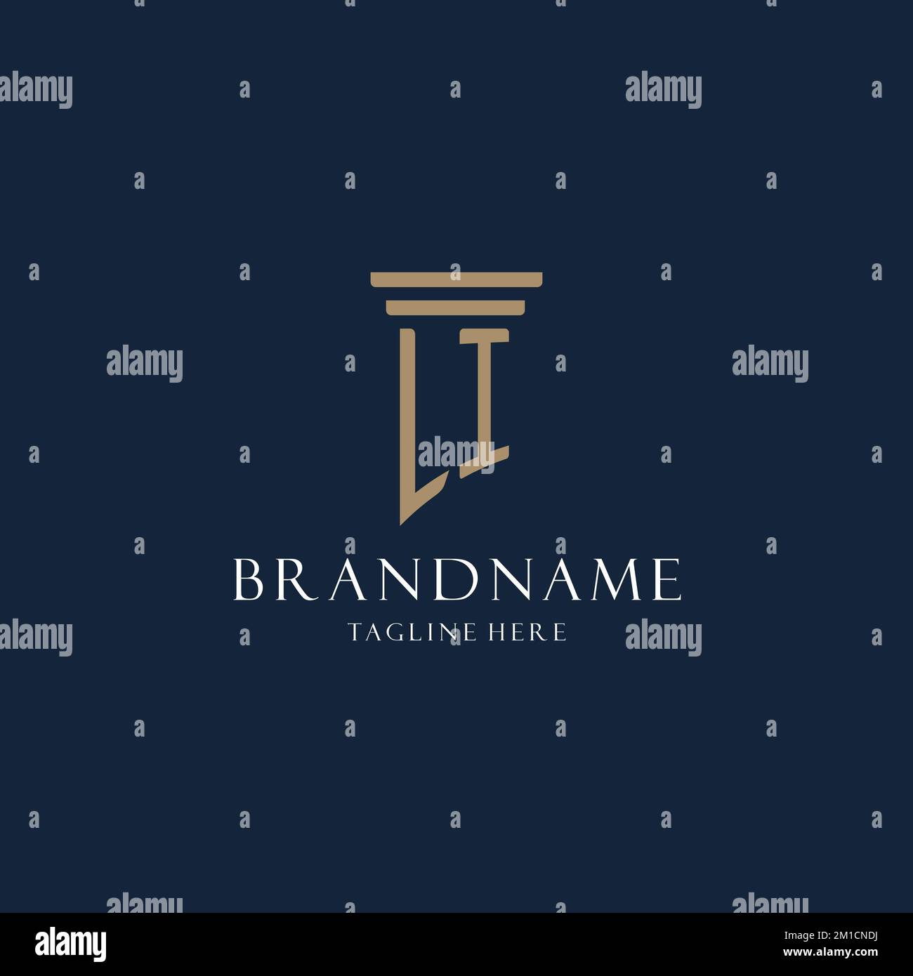 LI initial monogram logo for law office, lawyer, advocate with pillar ...