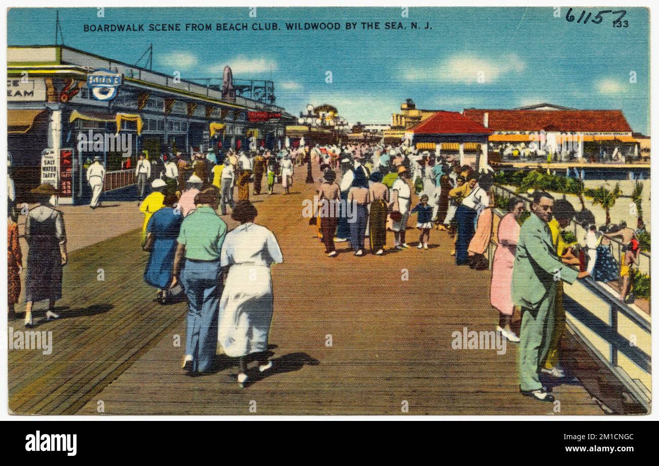 Boardwalk scene from beach club, Wildwood by the Sea, N. J ...