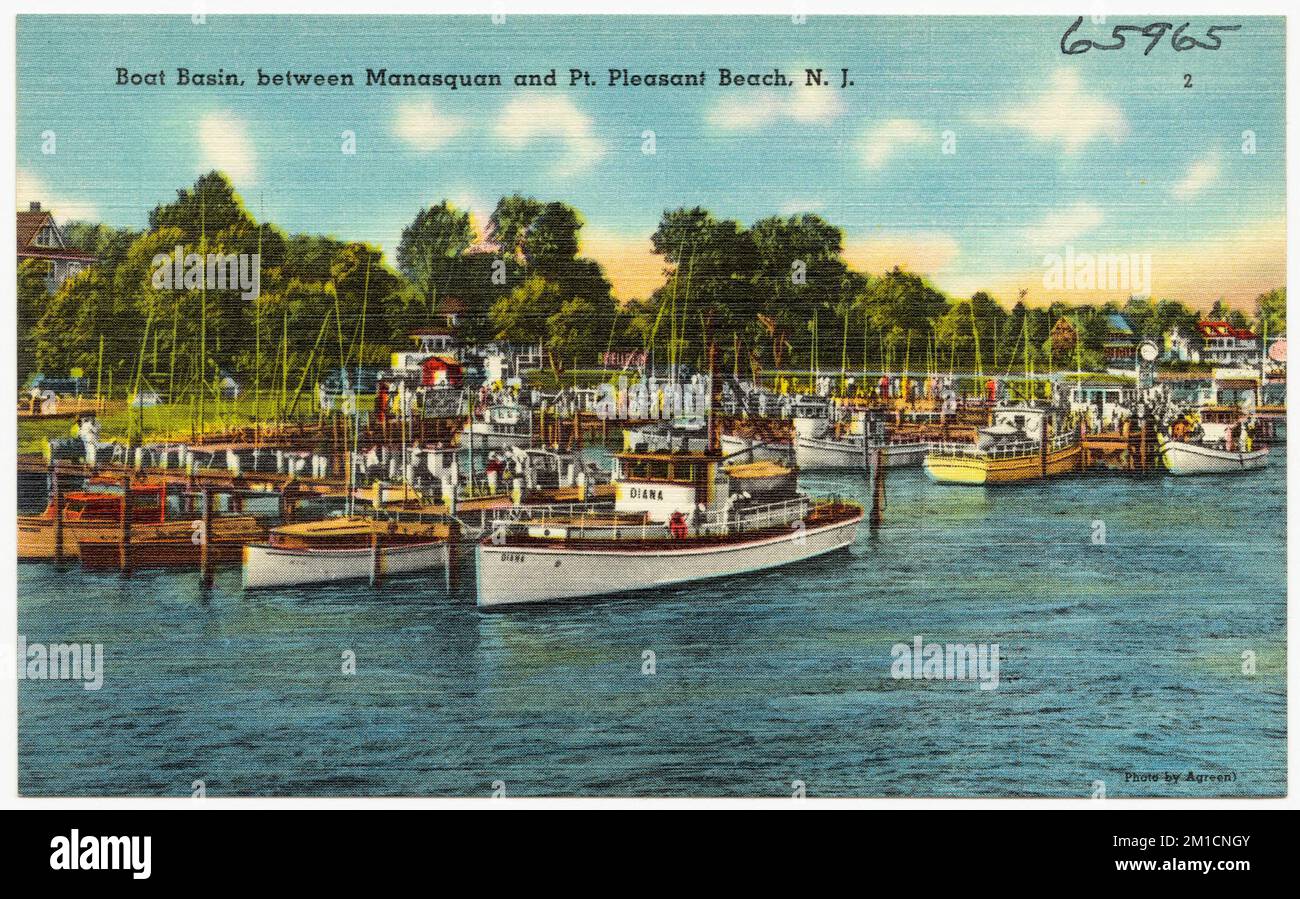 Boat basin, between Manasquan and Pt. Pleasant Beach, N. J. , Piers ...