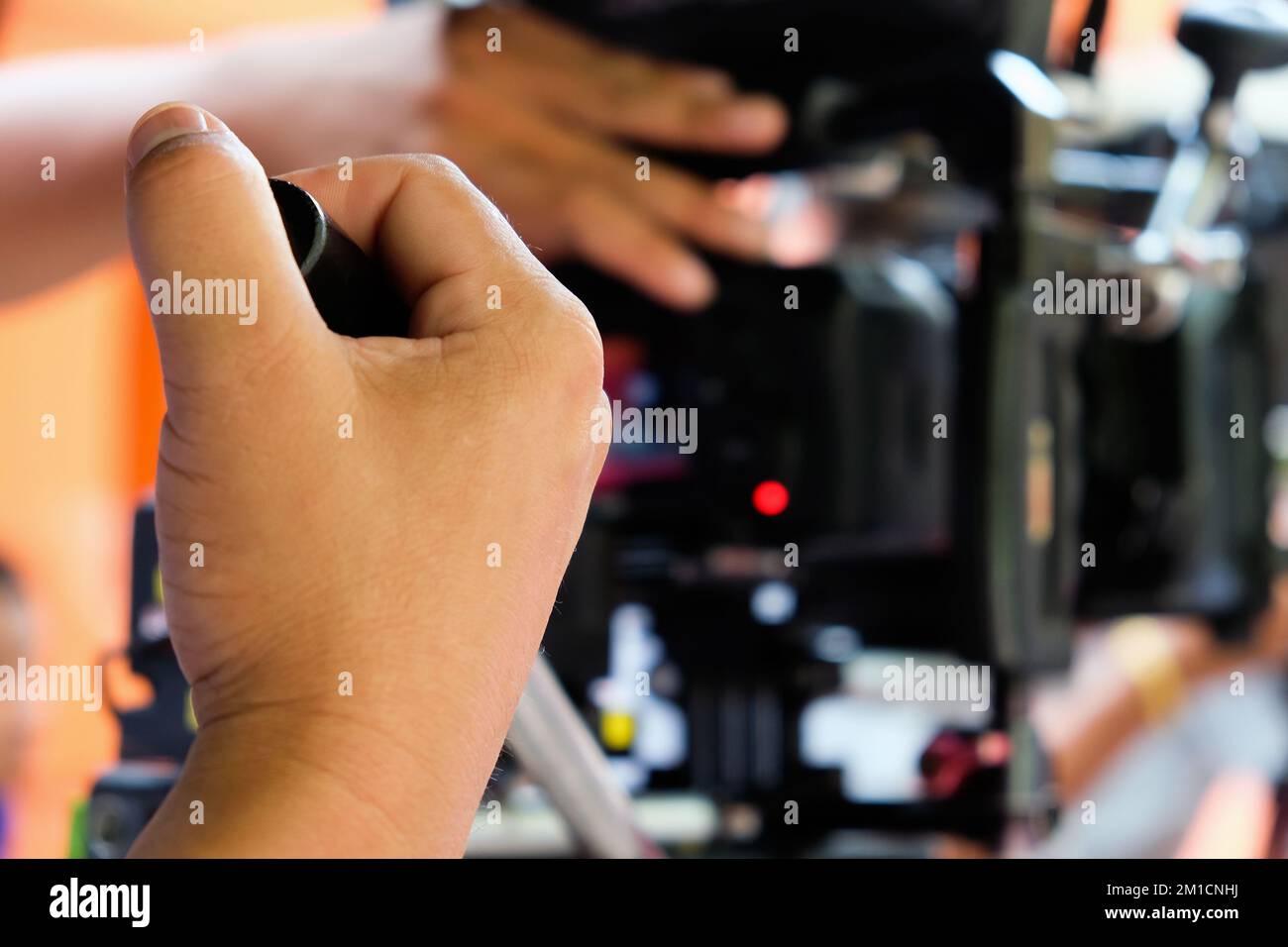 film crew production, behind the scenes background Stock Photo - Alamy