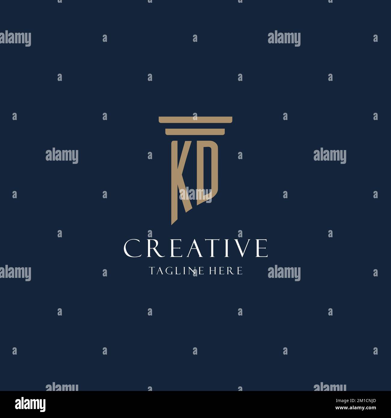 KD initial monogram logo for law office, lawyer, advocate with pillar ...