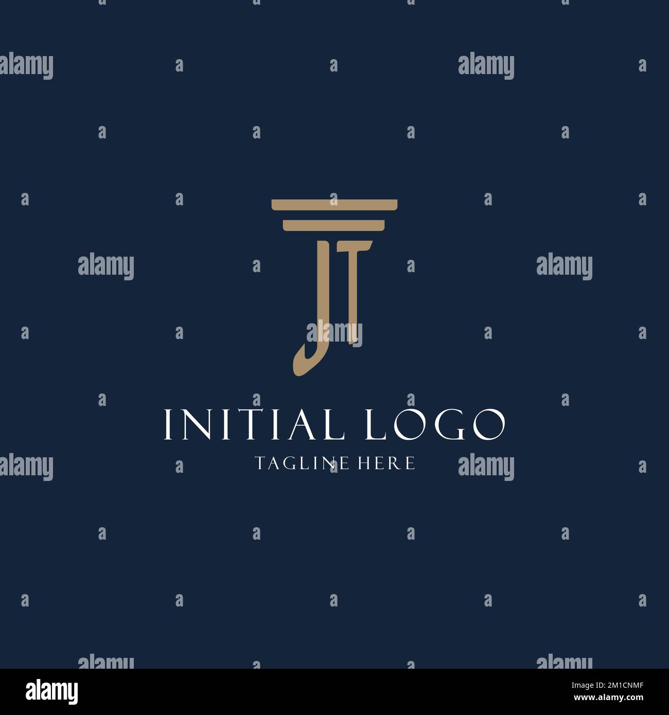 JT initial monogram logo for law office, lawyer, advocate with pillar ...