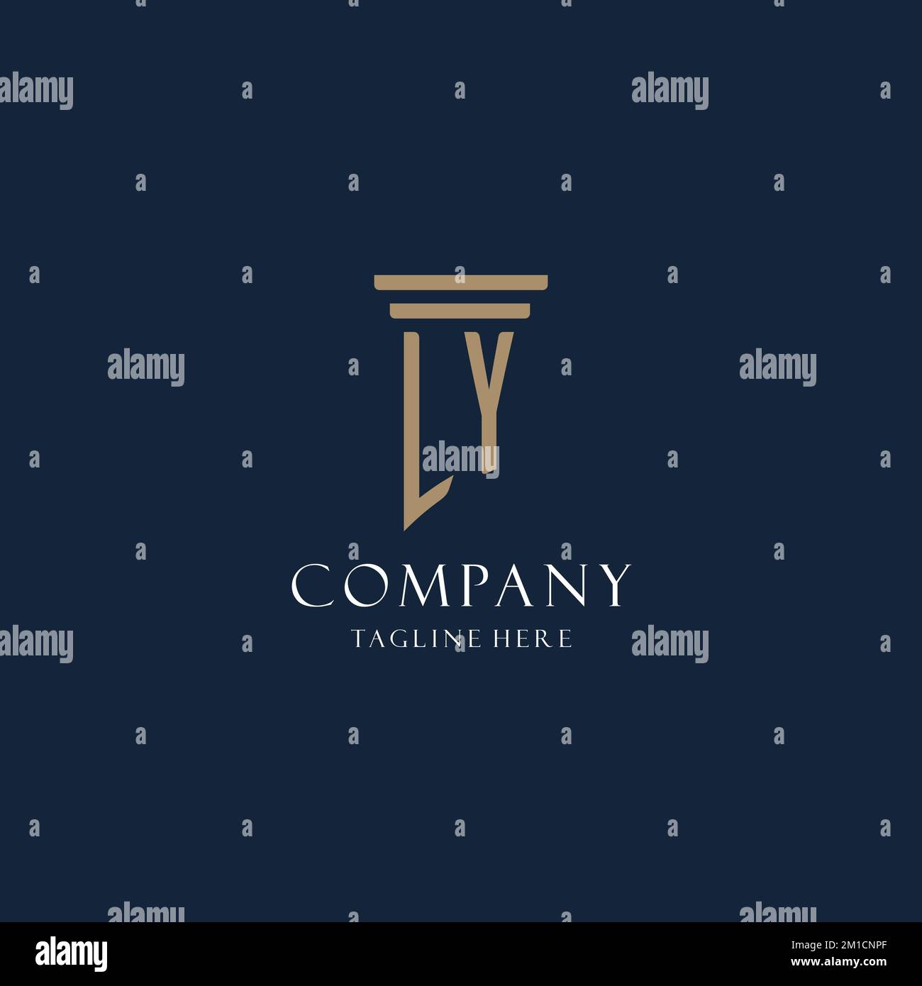 LY initial monogram logo for law office, lawyer, advocate with pillar style design ideas Stock ...