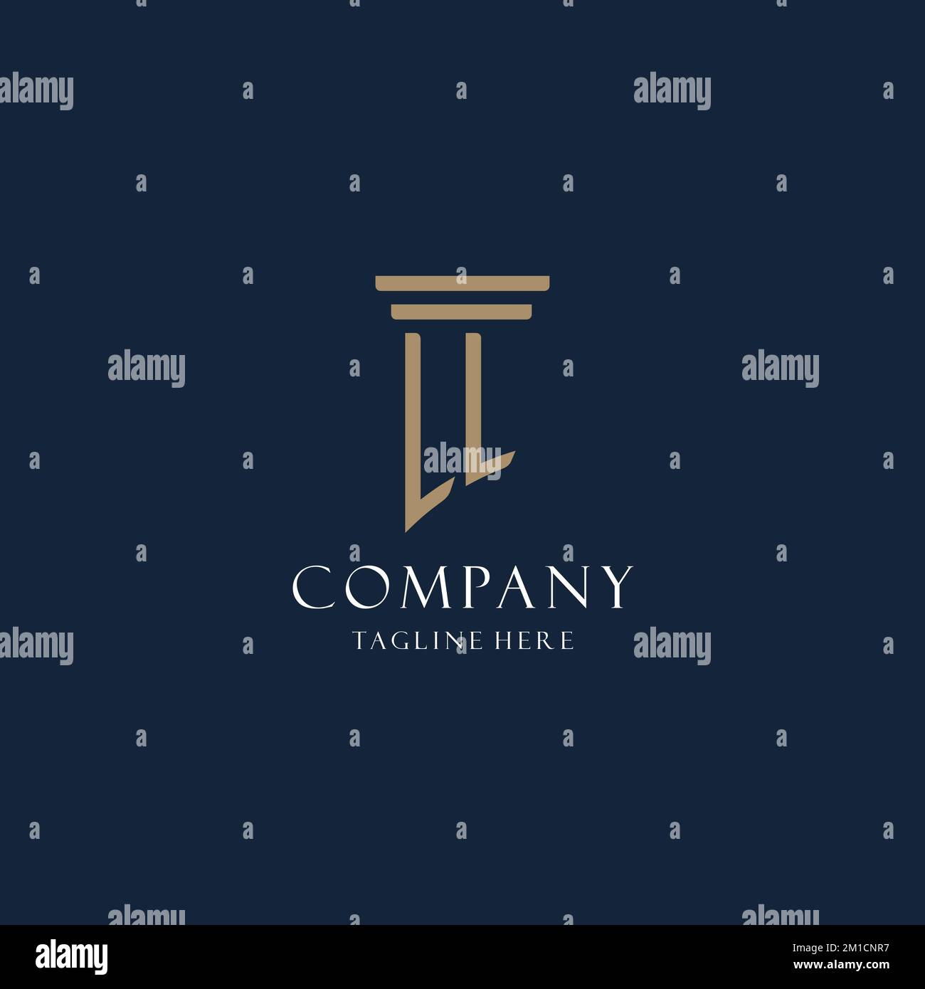 LL initial monogram logo for law office, lawyer, advocate with pillar ...