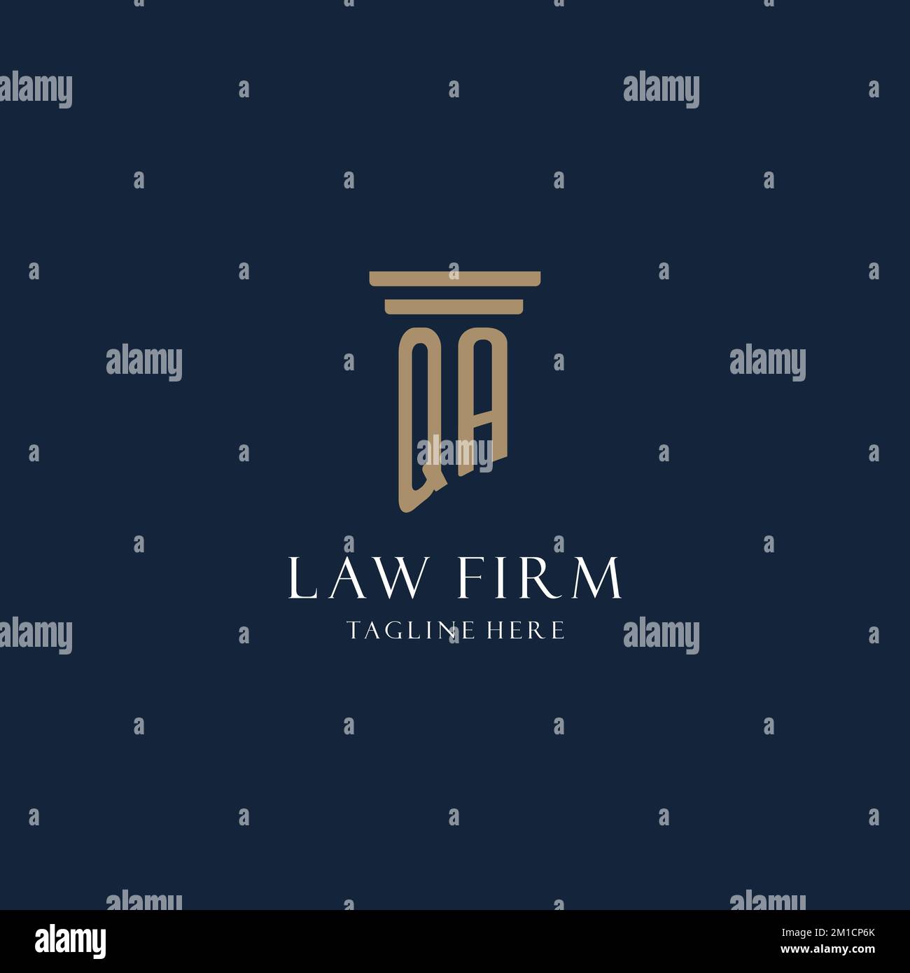 QA initial monogram logo for law office, lawyer, advocate with pillar ...