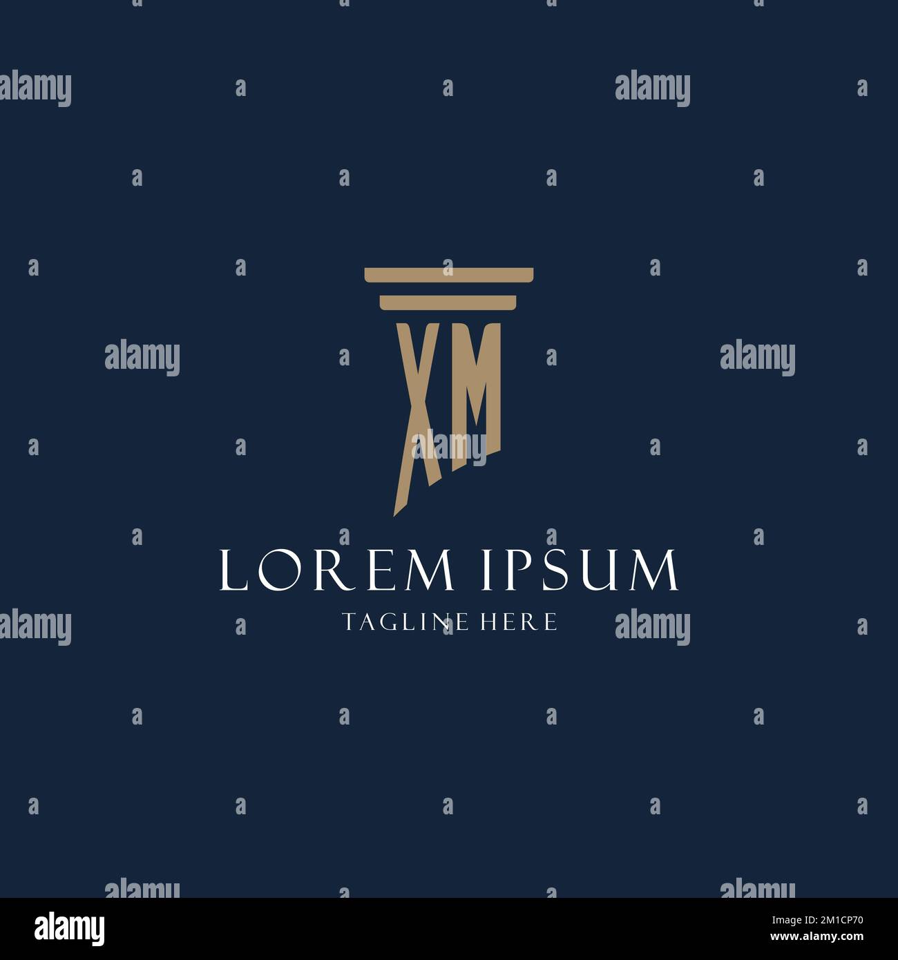 XM initial monogram logo for law office, lawyer, advocate with pillar ...