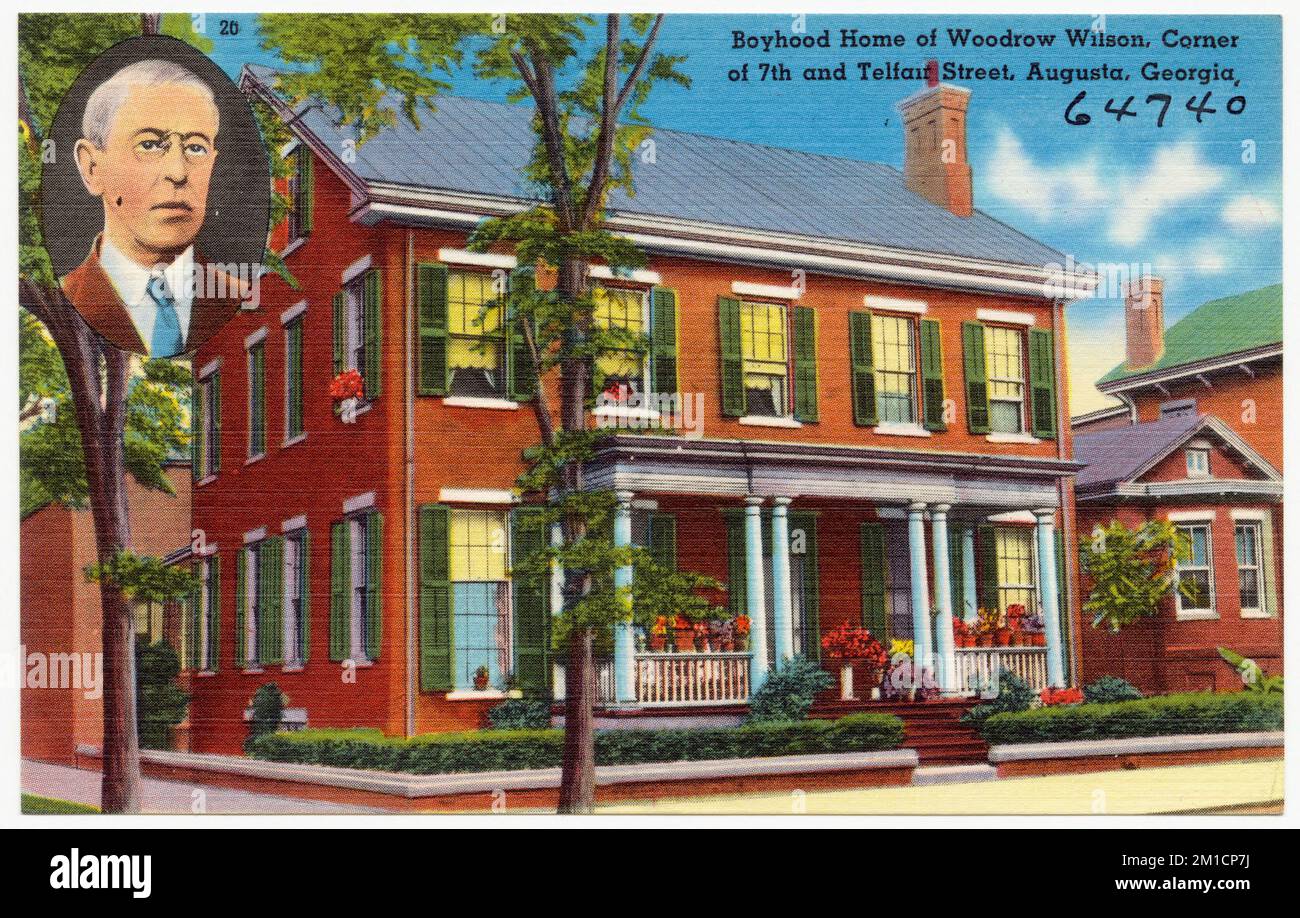 Boyhood home of Woodrow Wilson, corner of 7th and Telfair Street ...