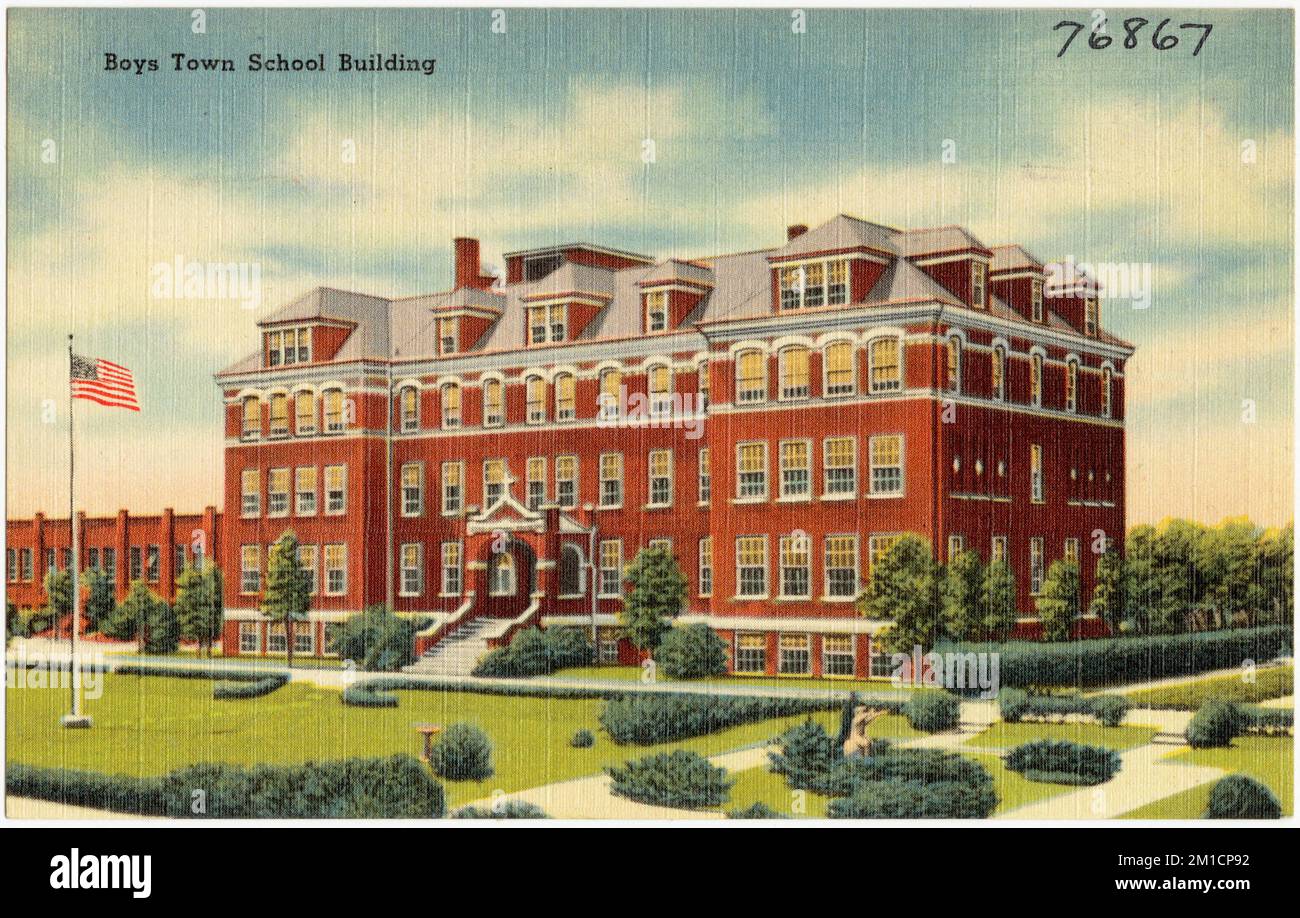 Boys Town School Building , Schools, Tichnor Brothers Collection ...