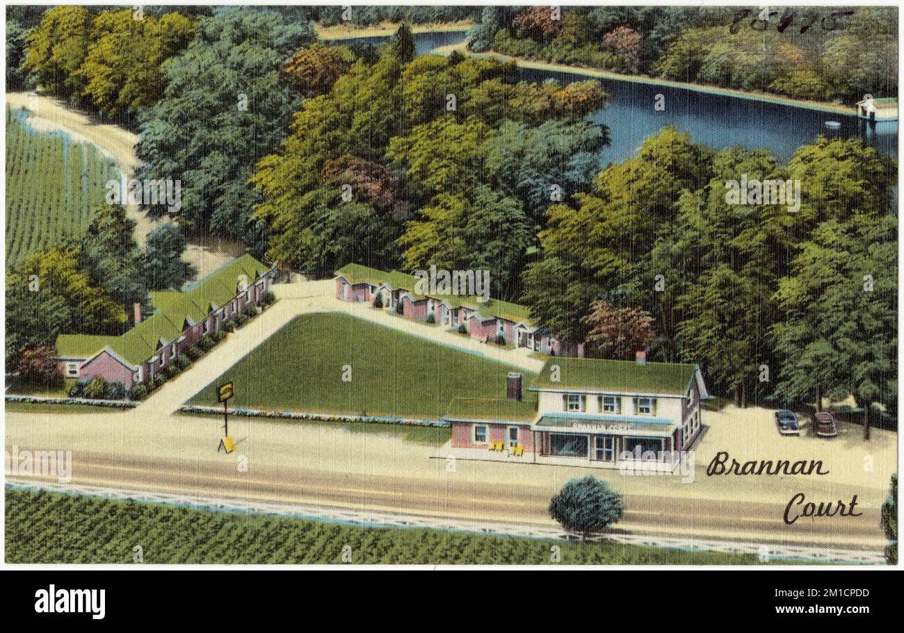 Brannan Court , Motels, Tichnor Brothers Collection, postcards of the ...