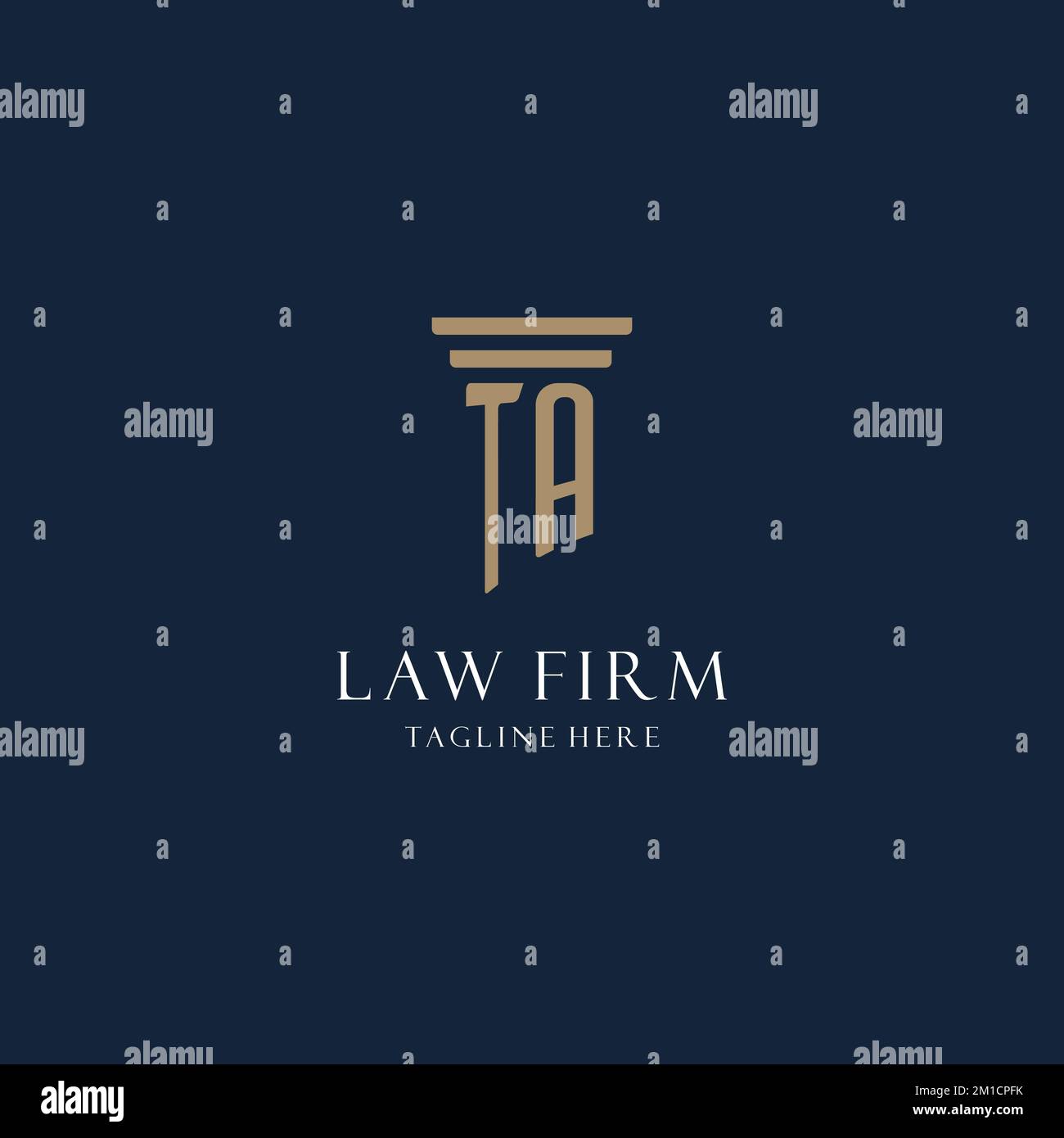 TA initial monogram logo for law office, lawyer, advocate with pillar ...