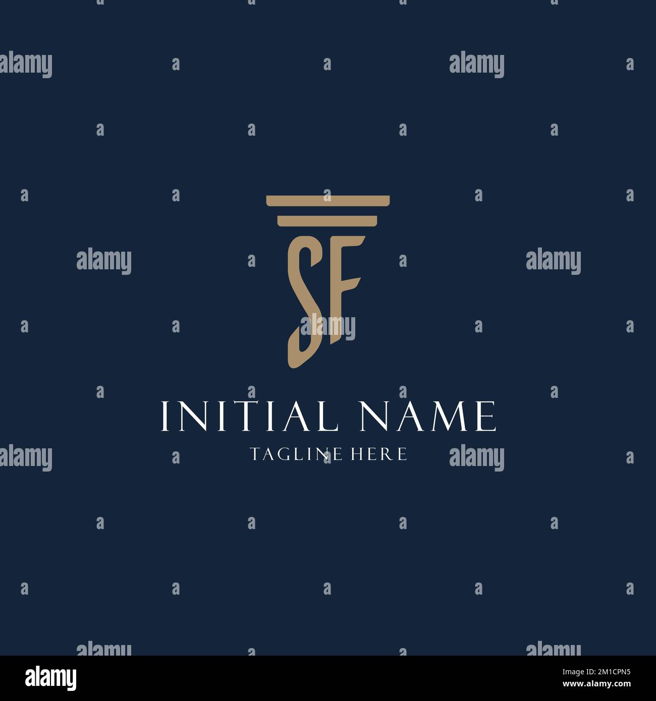 SF initial monogram logo for law office, lawyer, advocate with pillar ...
