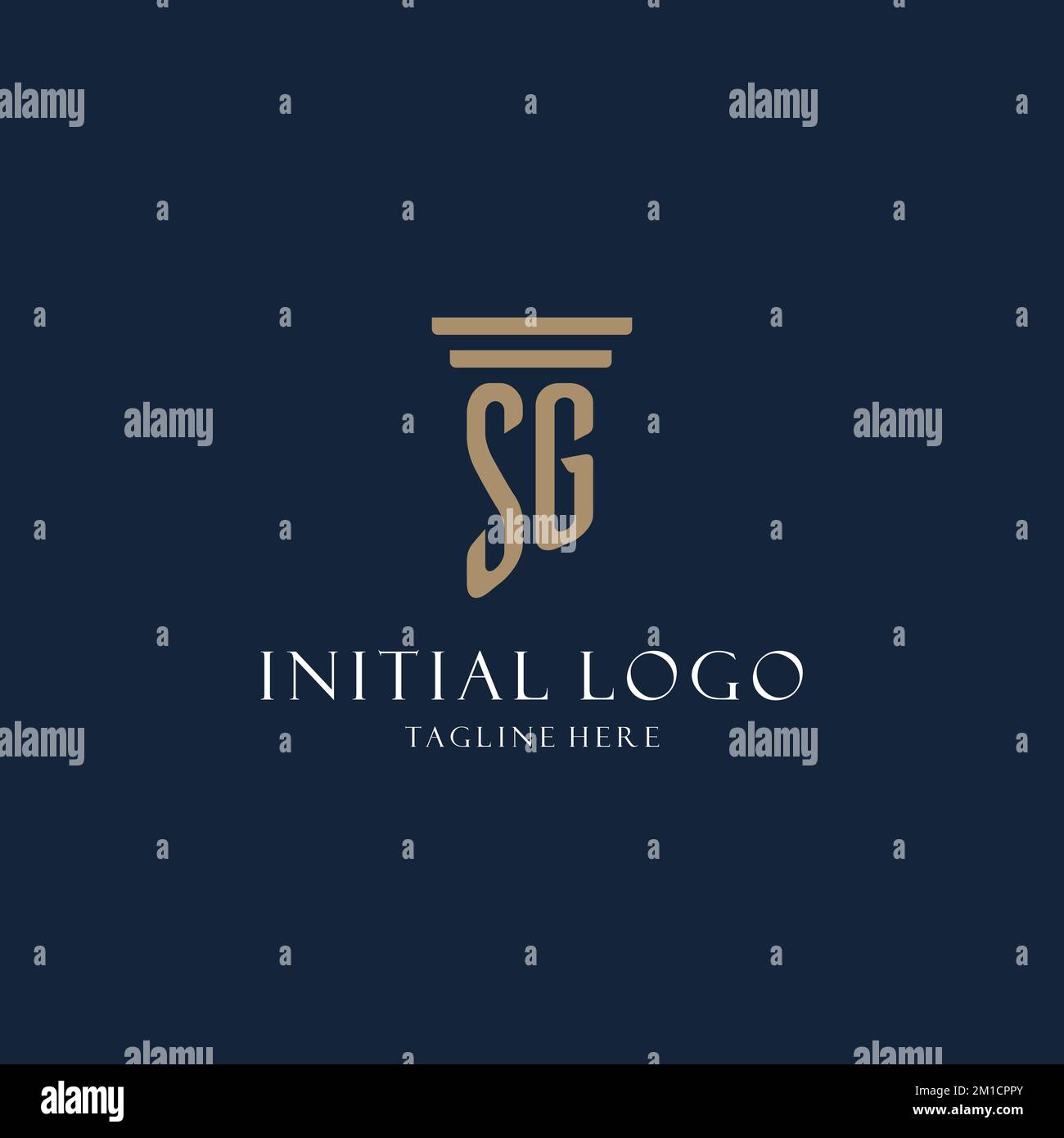 SG initial monogram logo for law office, lawyer, advocate with pillar ...