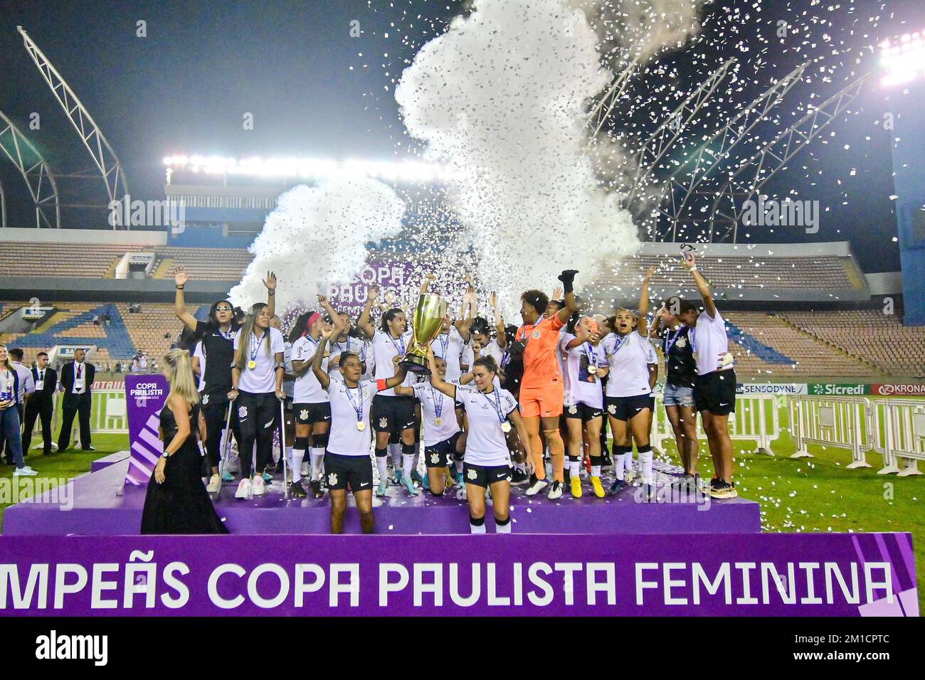 Barueri, Brazil. 11th Dec, 2022. Corinthians players celebrate the ...
